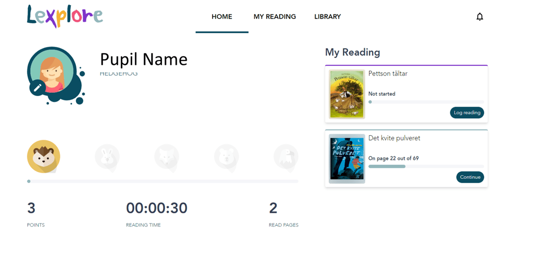 Log in to Lexplore as a Student