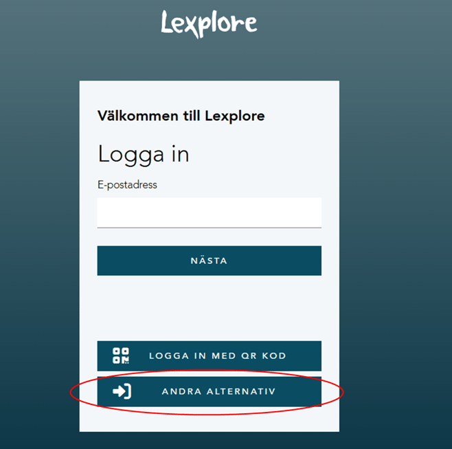 Logga in i Lexplore som lärare/personal